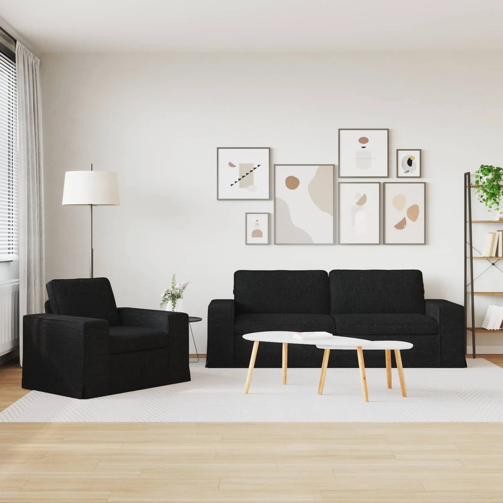 Set pohovek 2 ks Černá textil 3407590