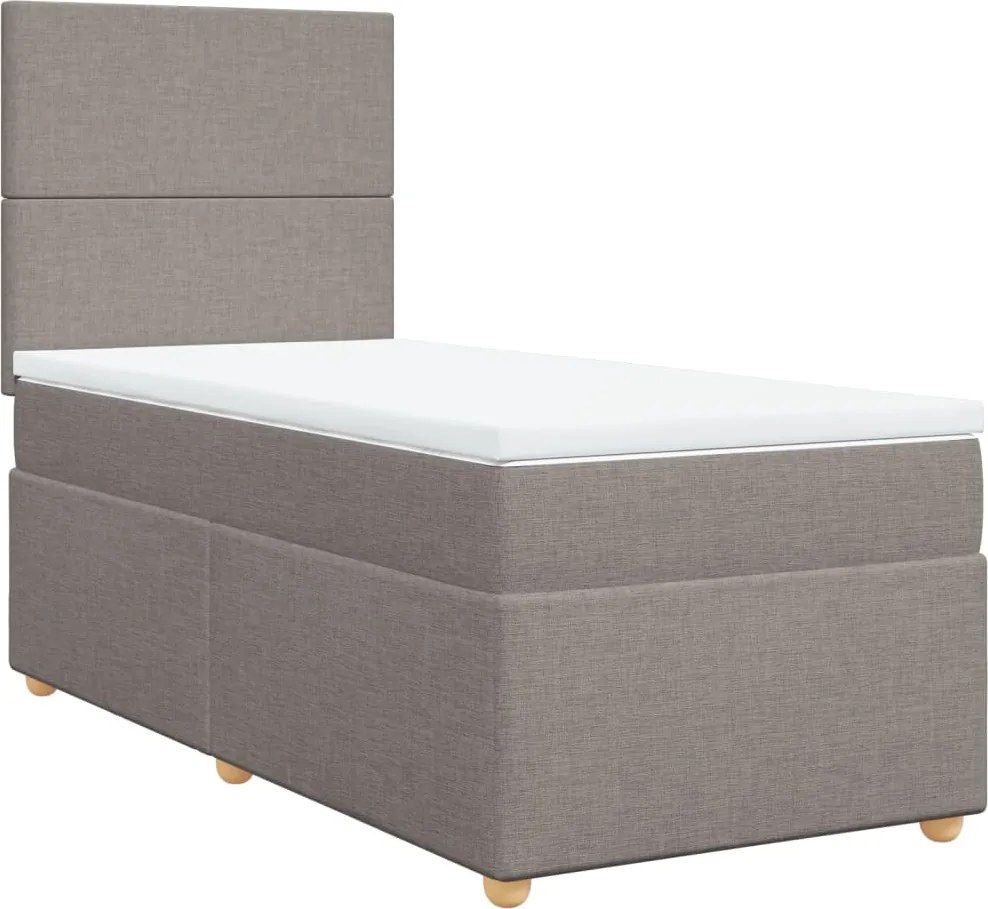 Box spring postel s matrací taupe 90x200 cm textil 3291160
