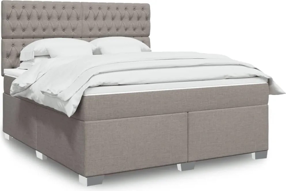 Box spring postel s matrací taupe 180x200 cm textil 3292878