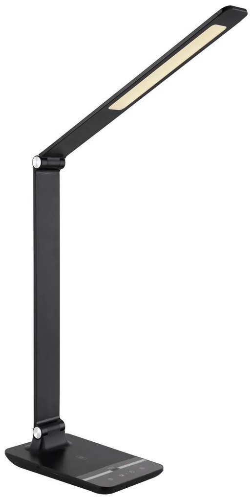 Stolní LED lampa s funkcí nabíjení telefonů a senzorem KABIRA, 9W, teplá bílá-studená bílá, černá Globo KABIRA 58425B