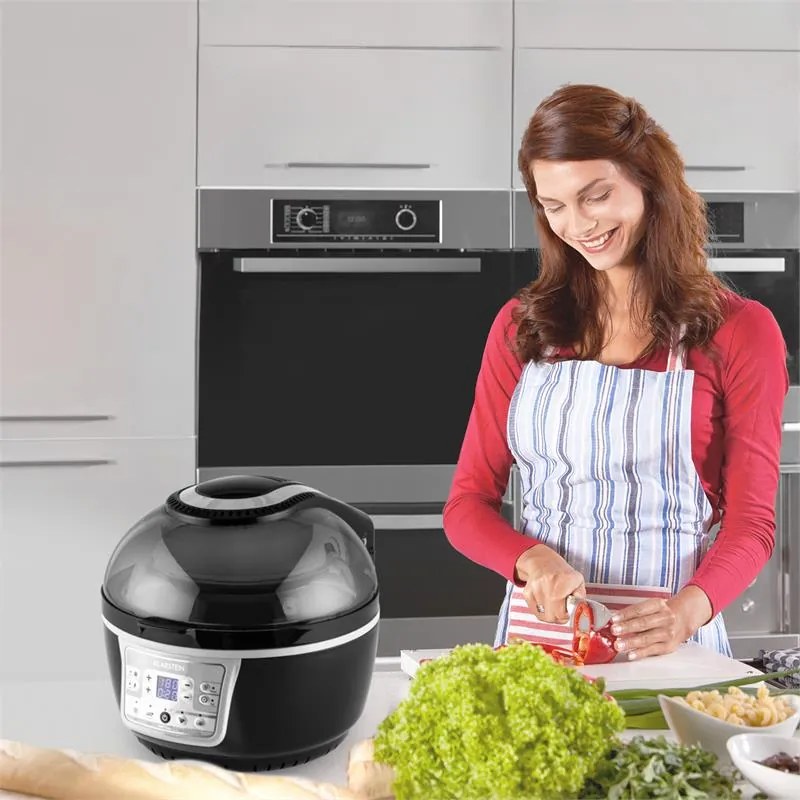 Klarstein VitAir Turbo, horkovzdušná fritéza, 1400 W, 10 L, grilování, pečení, šedo-černá
