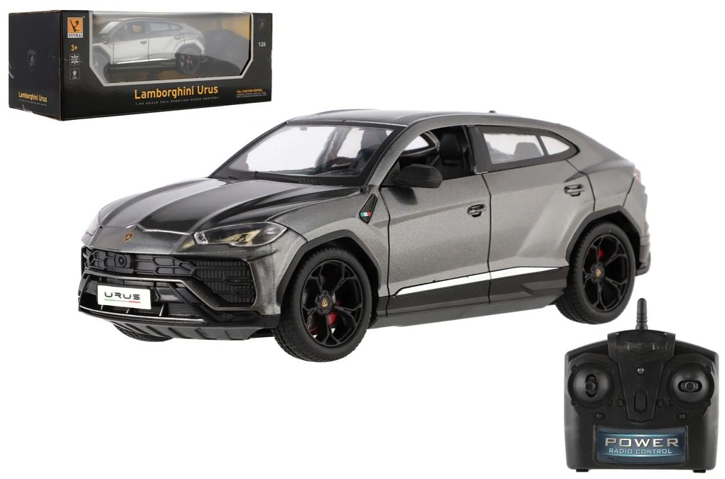 Auto RC Lamborghini Urus plast 20cm 2,4GHz na dálk. ovládání na baterie se světlem v krabici 29x11