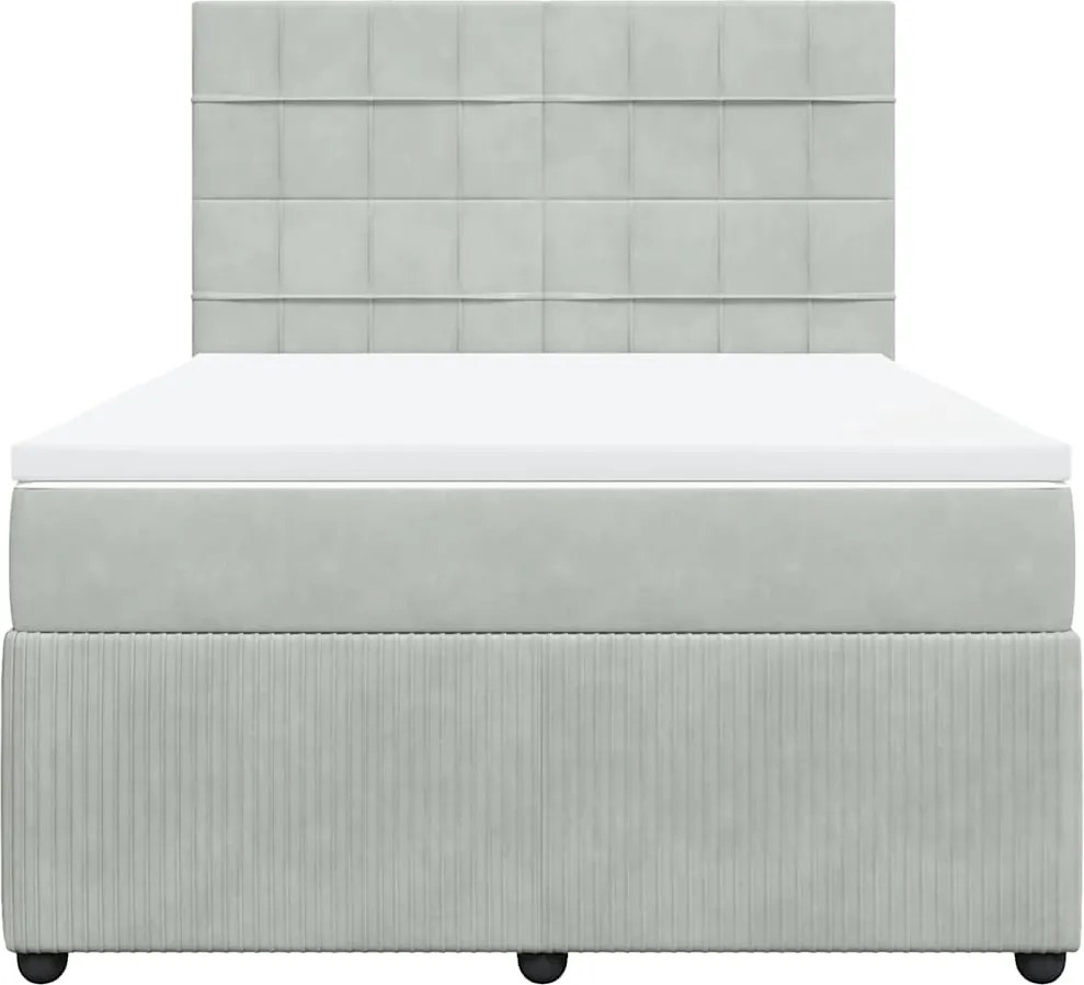 Box spring postel s matrací světle šedá 140x190 cm samet 3294634
