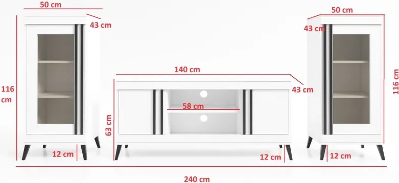 Obývací stěna KOSMO, bílá