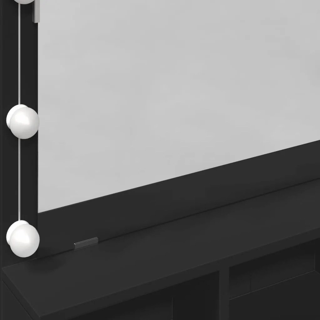 Toaletní Stolek S Led Černý 80 X 41 X 134,5 Cm