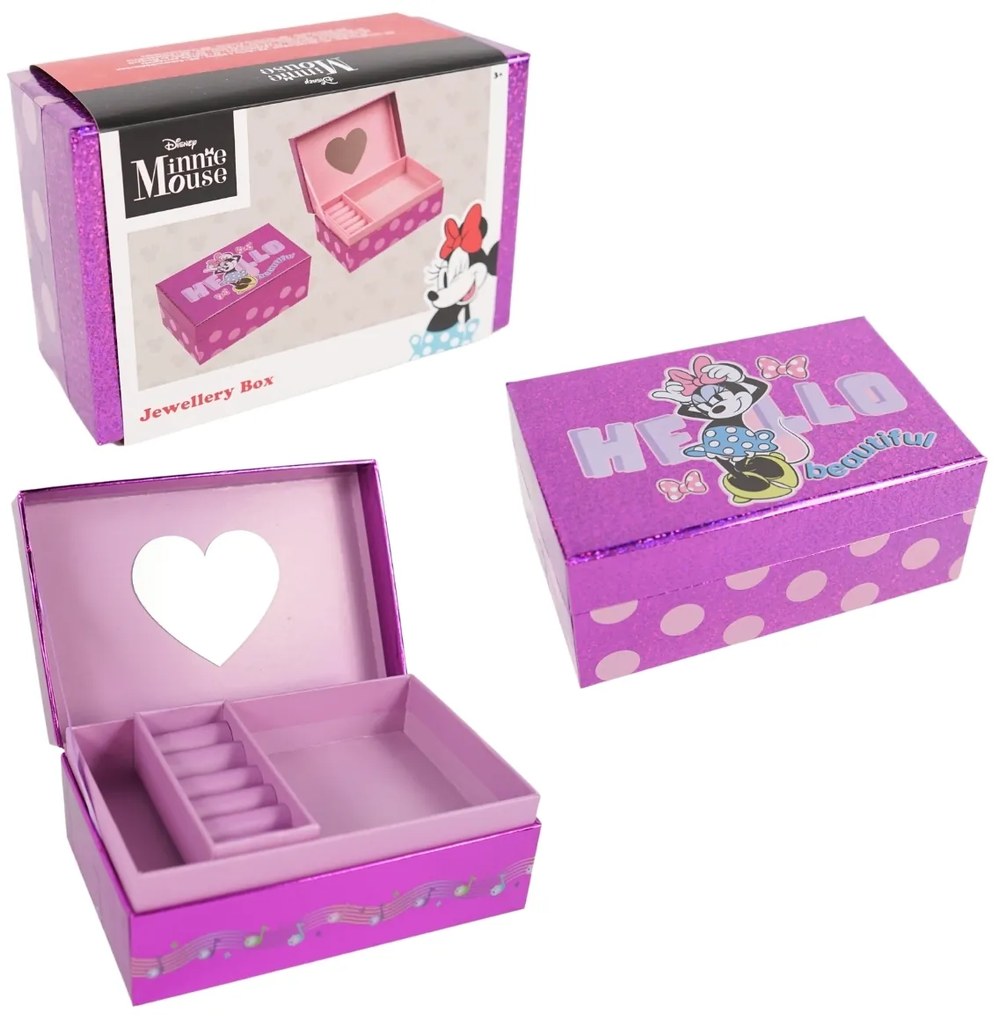 Dětská šperkovnice se zrcátkem 18x12cm - více variant Barva: Minnie Mouse