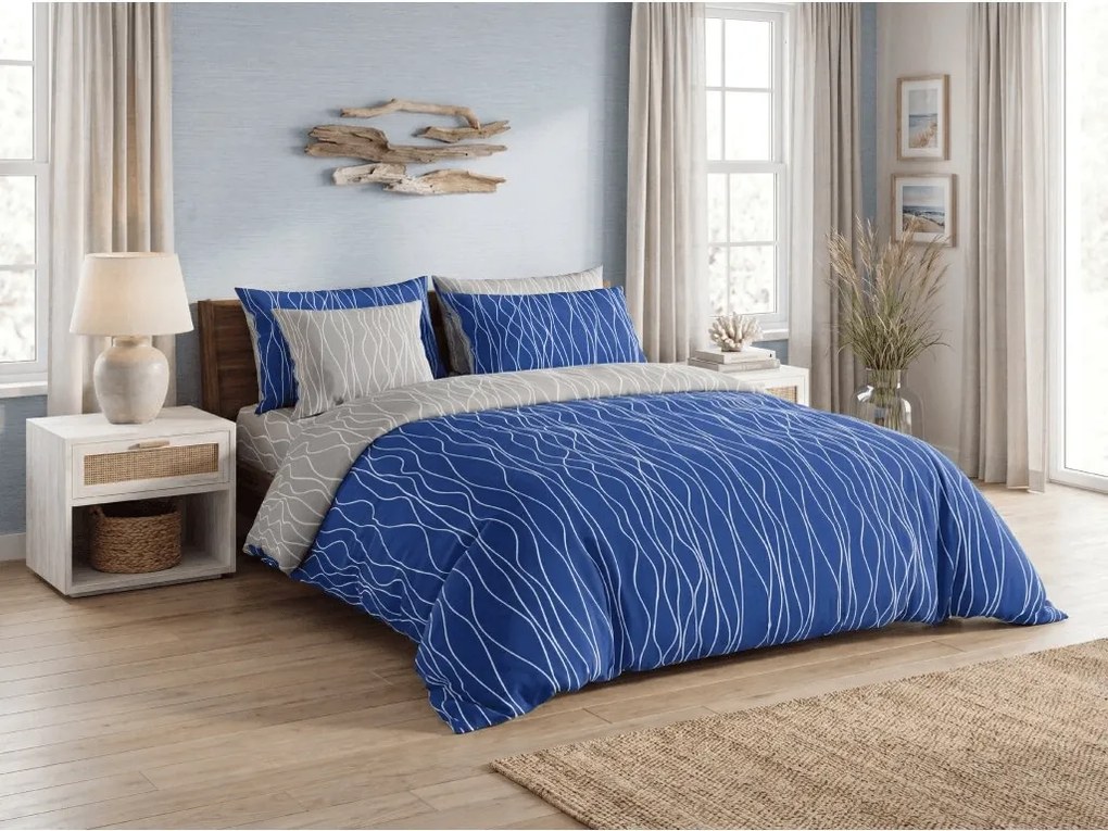 Povlečení z mikrovlákna LIORA modré Rozměr povlečení: 70 x 90 cm | 140 x 220 cm