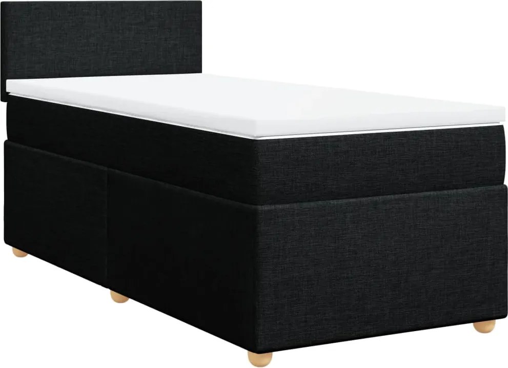 Box spring postel s matrací černá 100 x 200 cm textil 3286586