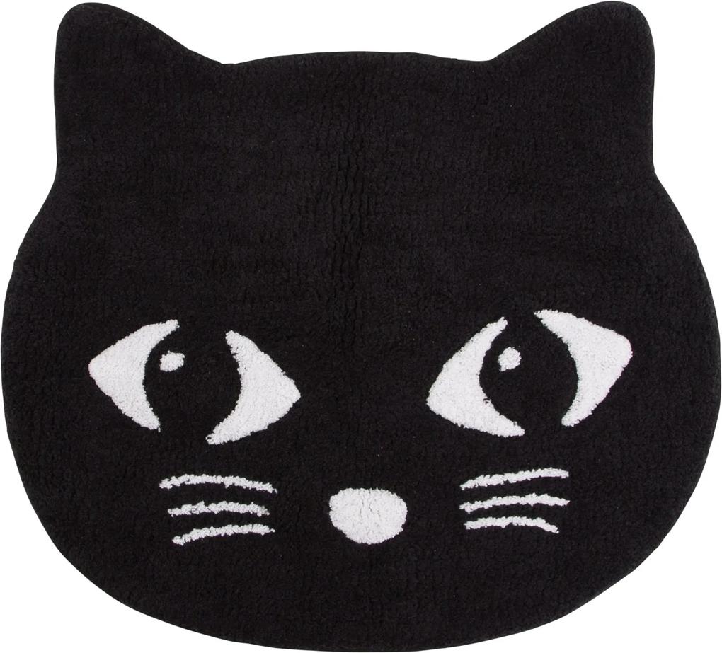 Černý dětský bavlněný koberec ve tvaru kočky Black Cat Sass &amp; Belle  60x29 | BIANO