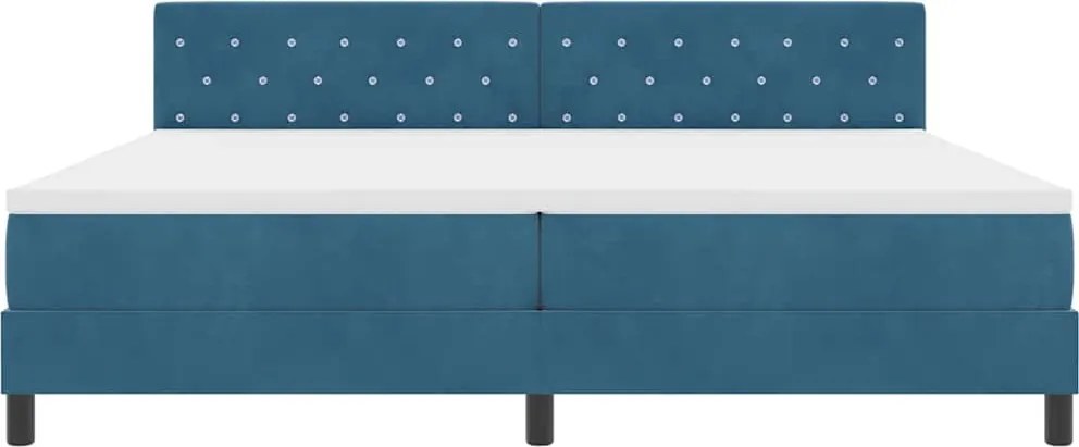 Postel s boxspringem s matrací Tmavě modrá 200 x 200 cm samet 3339132