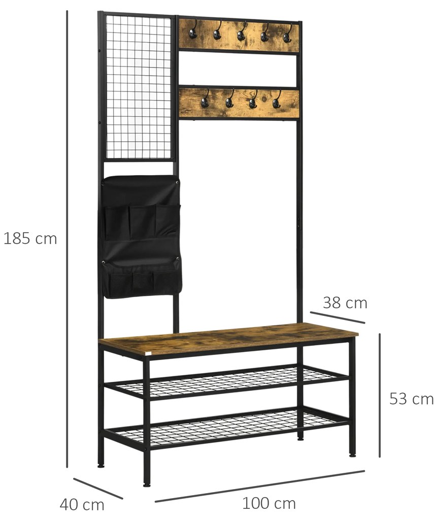 HOMCOM Taška na nosič z oceli, rustikální hnědá barva, robustní a všestranná pro venkovní a každodenní použití | Aosom.de