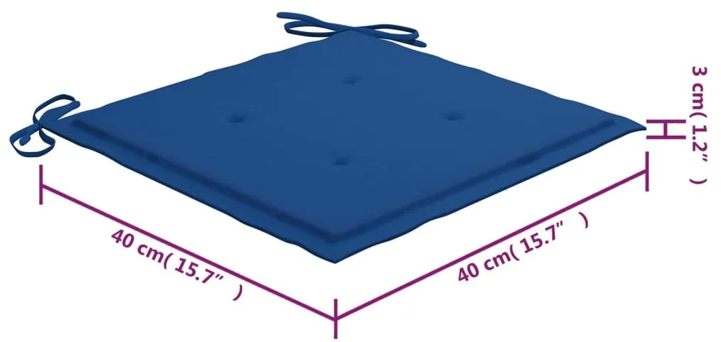 vidaXL Marketos Skládací zahradní židle s poduškami 6 ks masivní akáciové dřevo