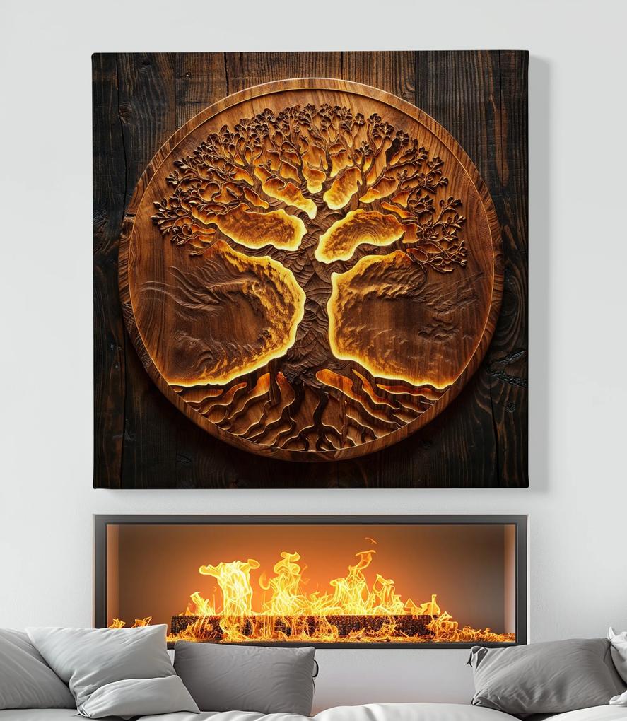Obraz na plátně - Strom života Zarrios, dřevo styl FeelHappy.cz Velikost obrazu: 60 x 60 cm