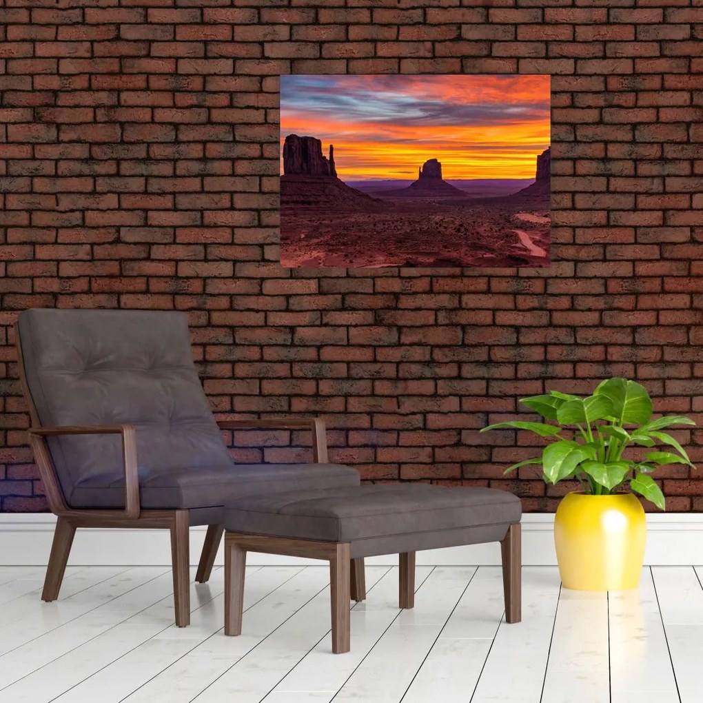 Skleněný obraz - Monument Valley v Arizoně (70x50 cm)