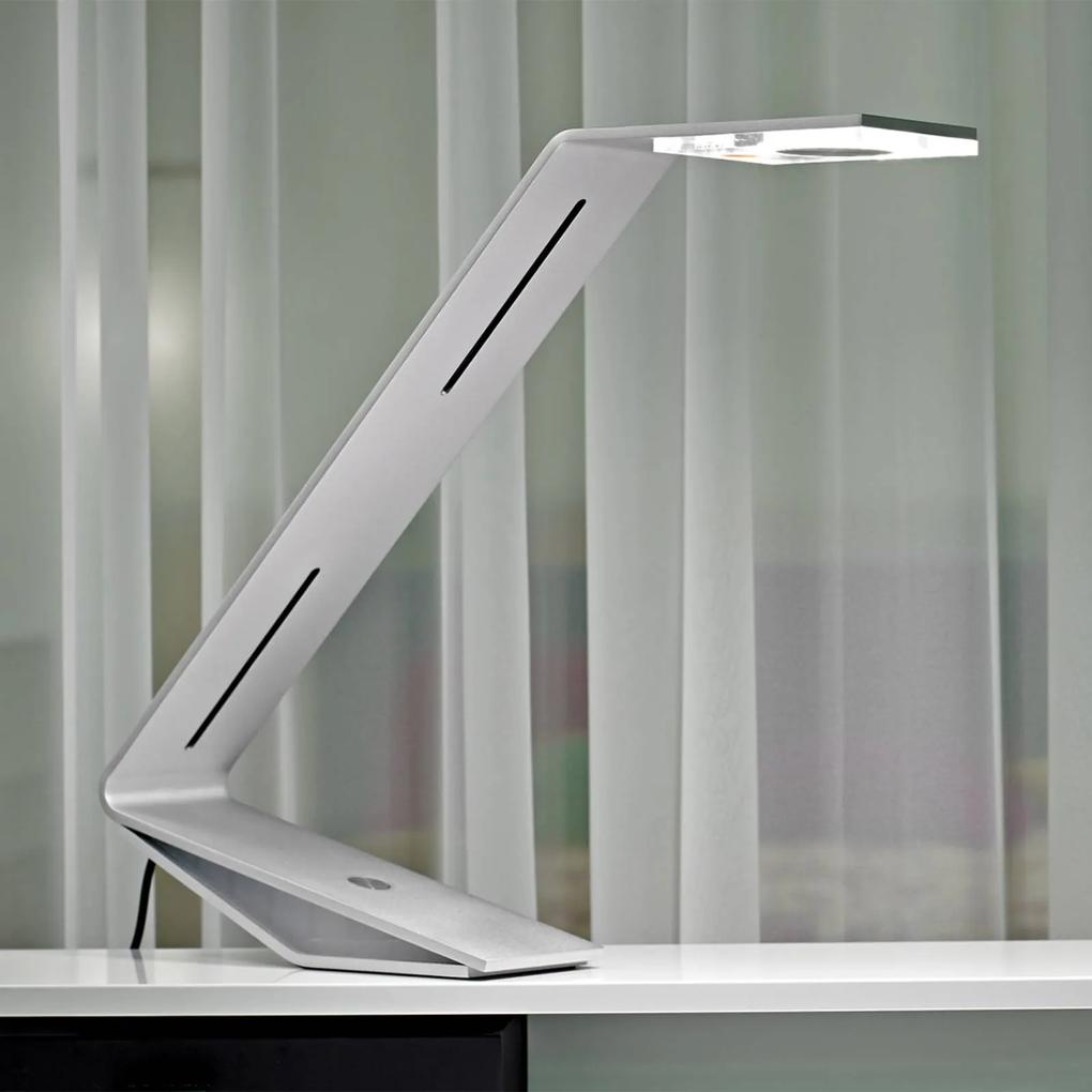 TECNOLUMEN Flad - stolní lampa LED, stříbrnošedá