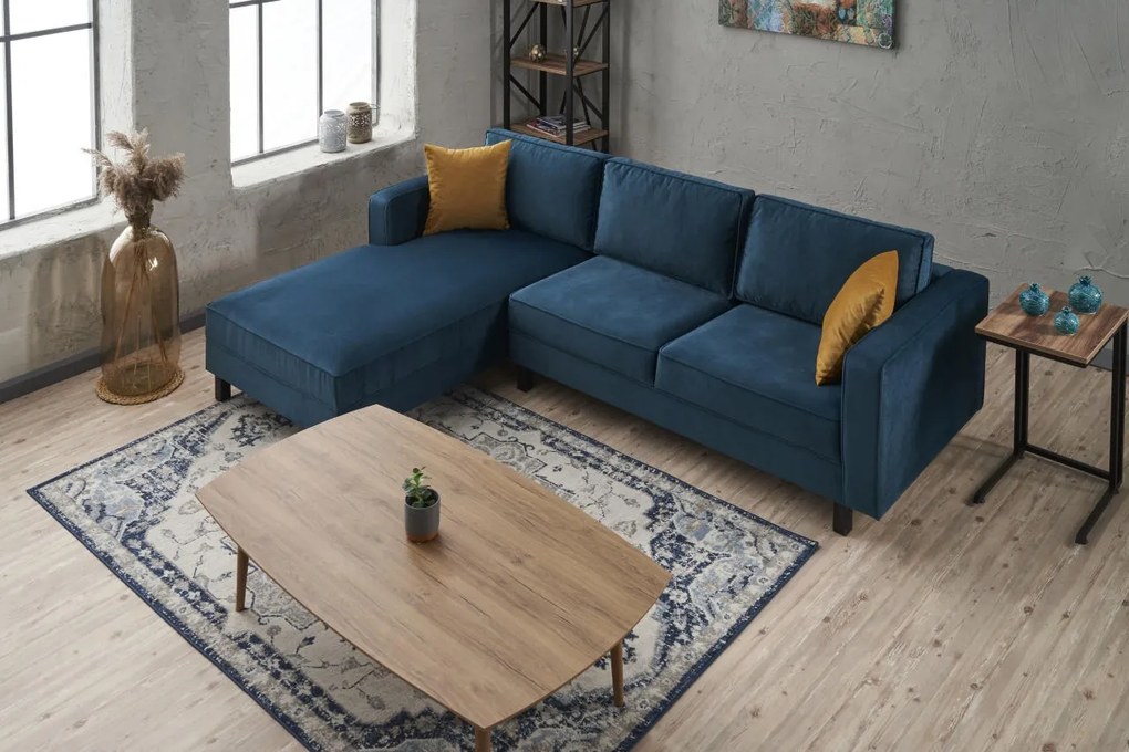 Hanah Home Sametová pohovka KALE olejově zelená levá 825BLC2723
