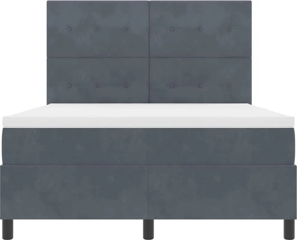 Postel s boxspringem s čelo Tmavě šedá 140 x 200 cm samet 3339837