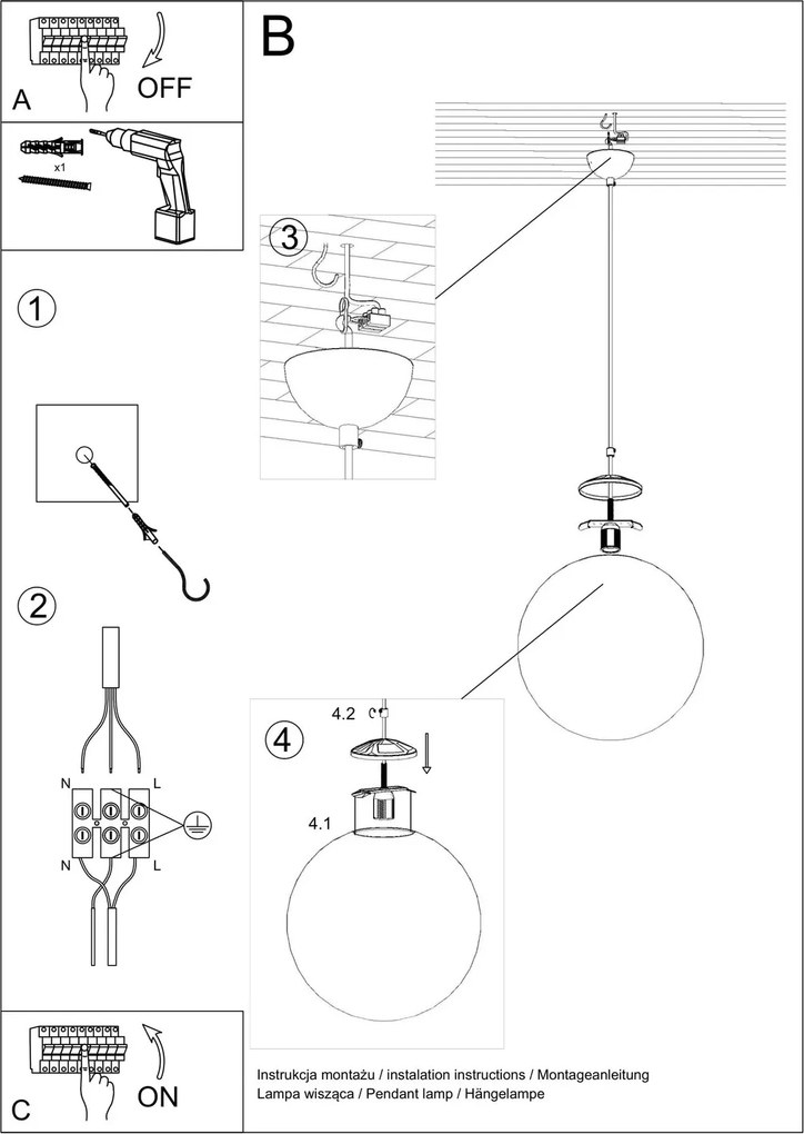 Sollux Lighting Závěsné svítidlo UGO 20 černé