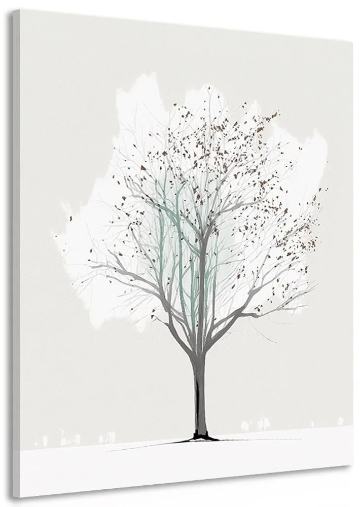Obraz minimalistický strom v zimě - 60x90