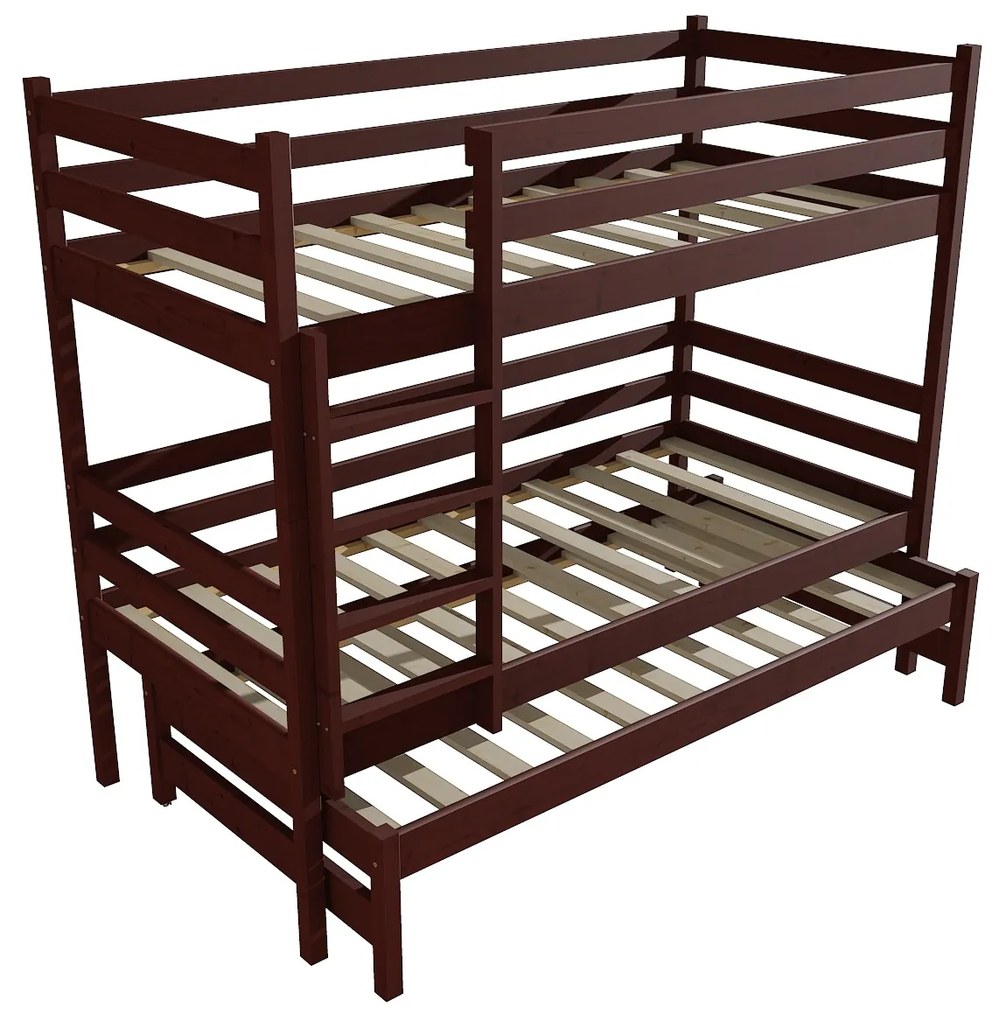Vomaks Patrová postel s výsuvnou přistýlkou PPV 015 Rozměr: 80 x 180 cm, Barva: barva bílá, Prostor mezi lůžky: 80 cm