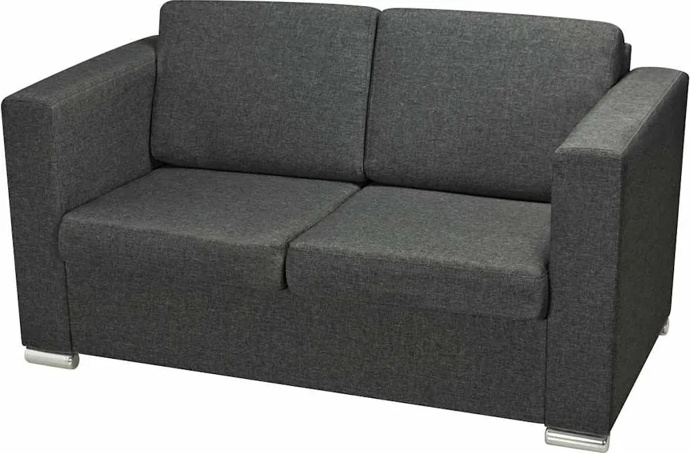 Dvojdílná sada pohovek textil tmavě šedá 274214