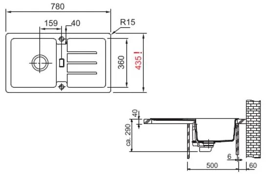 Franke Strata STG 614-78 Granitový dřez s odkapem oboustranné provedení, 78x43,5cm, bílá led, 114.0369.389