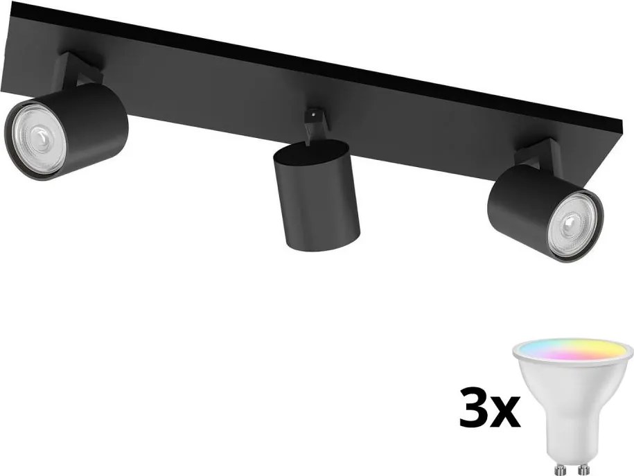 Philips - LED RGBW Stmívatelné bodové svítidlo RUNNER 3xGU10/6,5W/230V černá