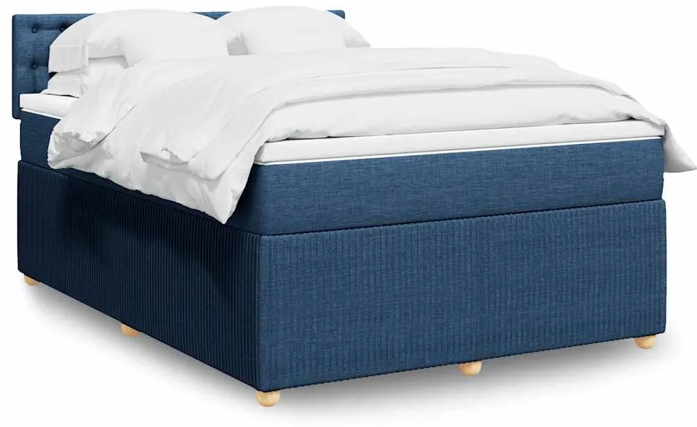 Box spring postel s matrací modrá 160x200 cm textil 3287527