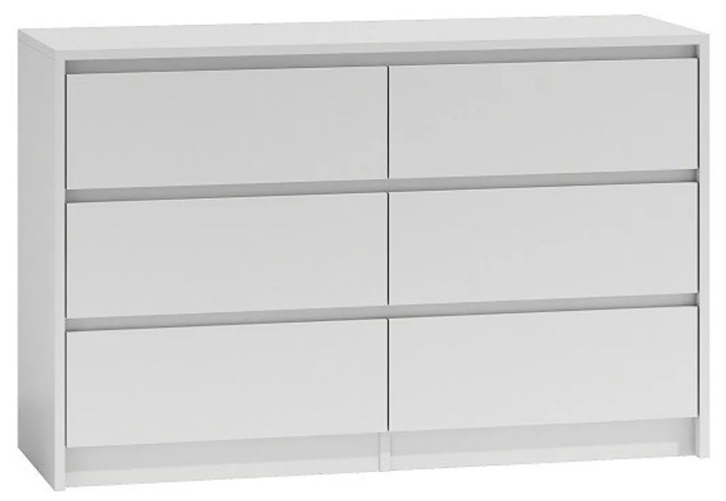 Komoda KARO 6 zásuvek 120 - bílá