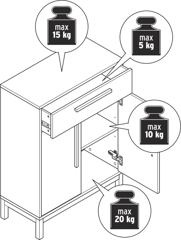 Tchibo - Koupelnová odkládací skříňka ‚Eklund‘ - barva: bílá