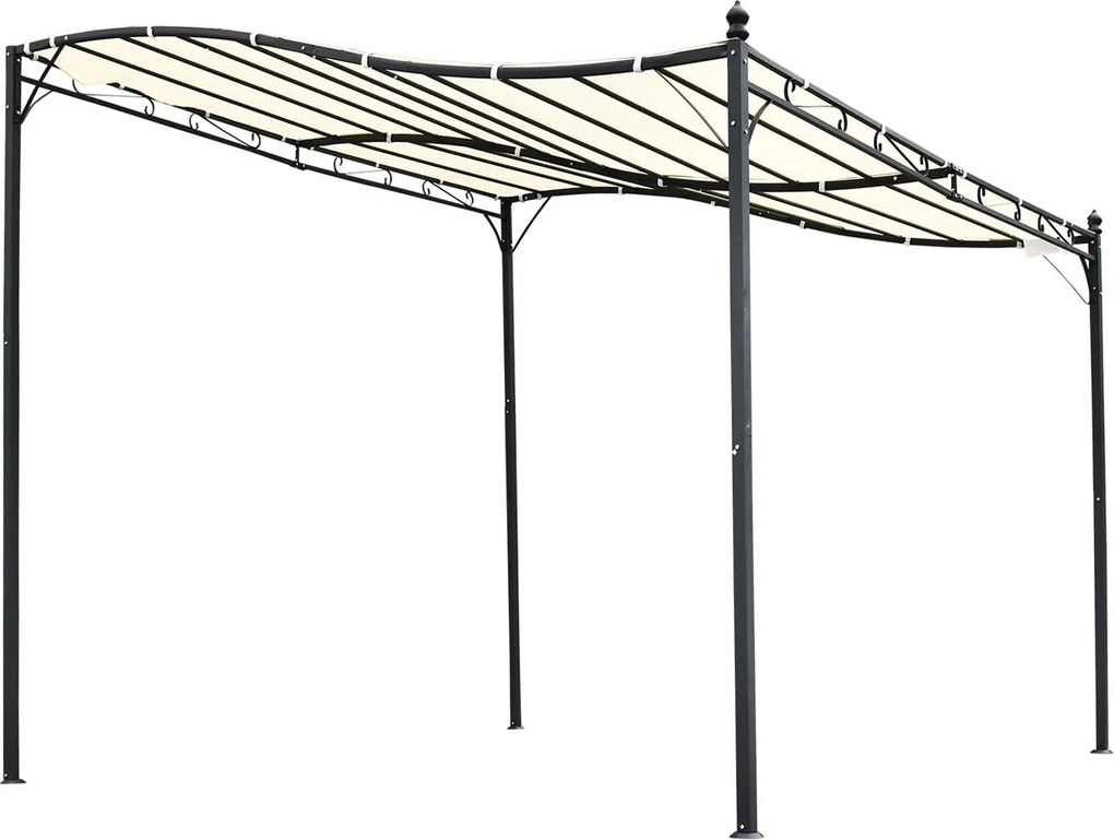 Zahradní pergola tent Outsunny s kovovým pláštěm 297x297cm | Aosom