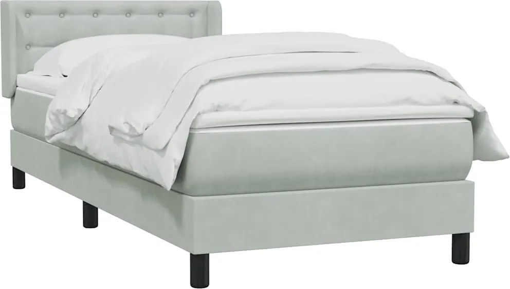Box Spring Postel s matrací Světle šedá 90x220 cm Samet 3318477