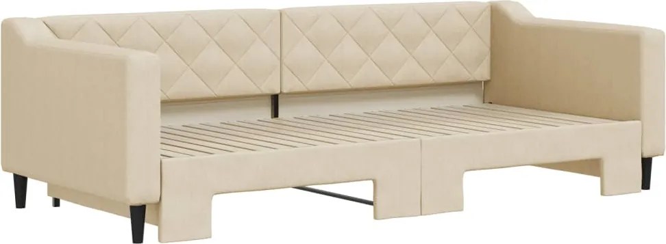 Válenda s přistýlkou krémová 90 x 200 cm textil 3197430
