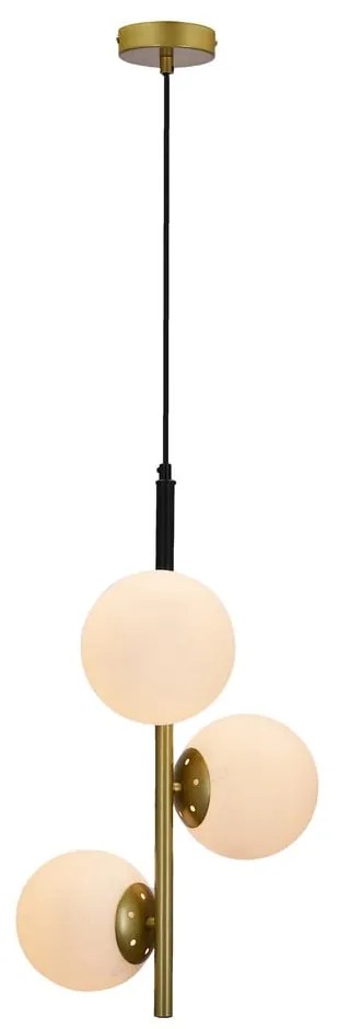 Závěsné svítidlo ve zlaté barvě se skleněným stínidlem 32.5x32.5 cm Duo – Candellux Lighting