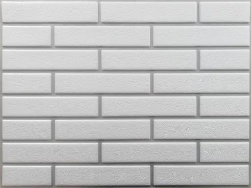 Obkladové panely 3D PVC 04, rozměr 440 x 580 mm, cihla bílá se stříbrnou spárou, IMPOL TRADE