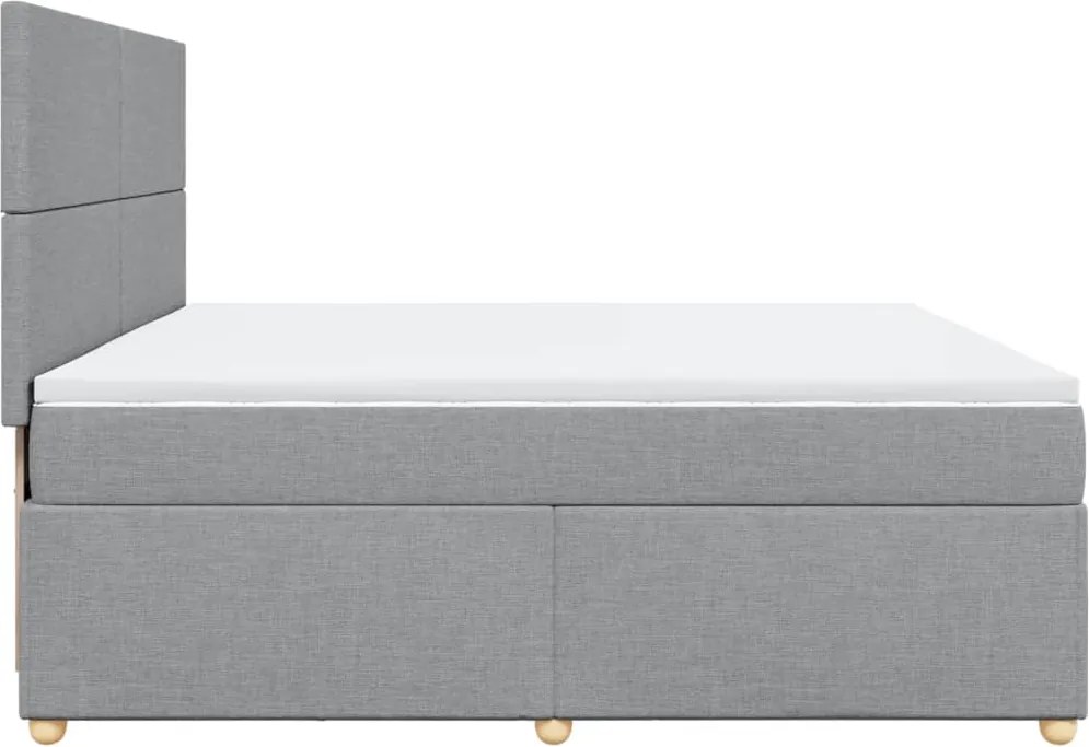 Box spring postel s matrací světle šedá 200 x 200 cm textil 3293680