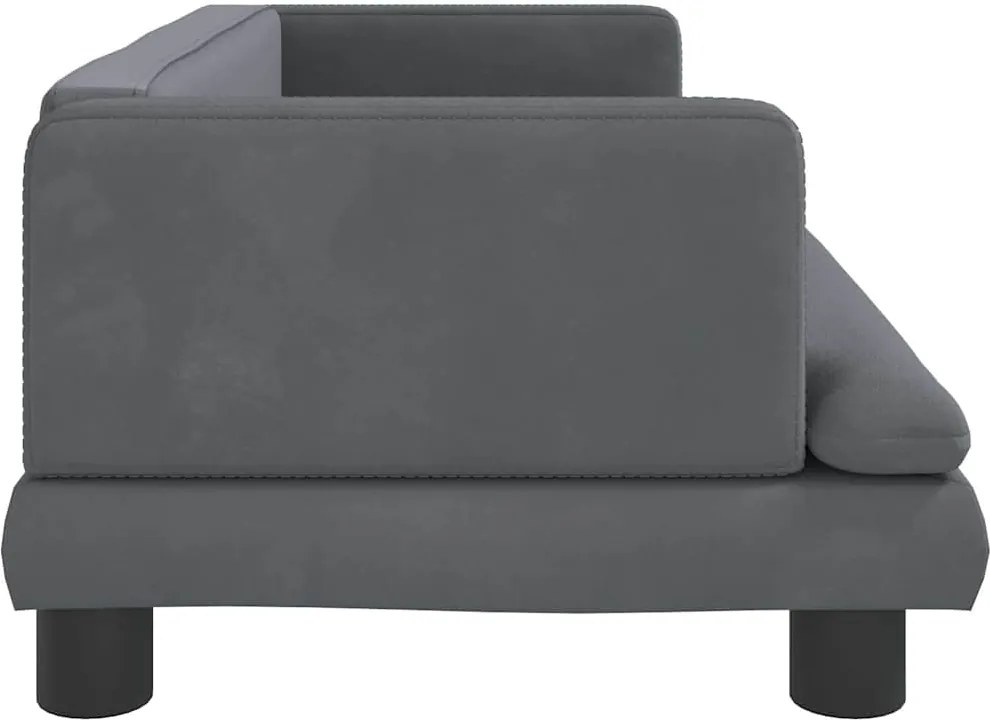 Pelíšek pro psy tmavě šedý 80 x 45 x 30 cm samet 171896
