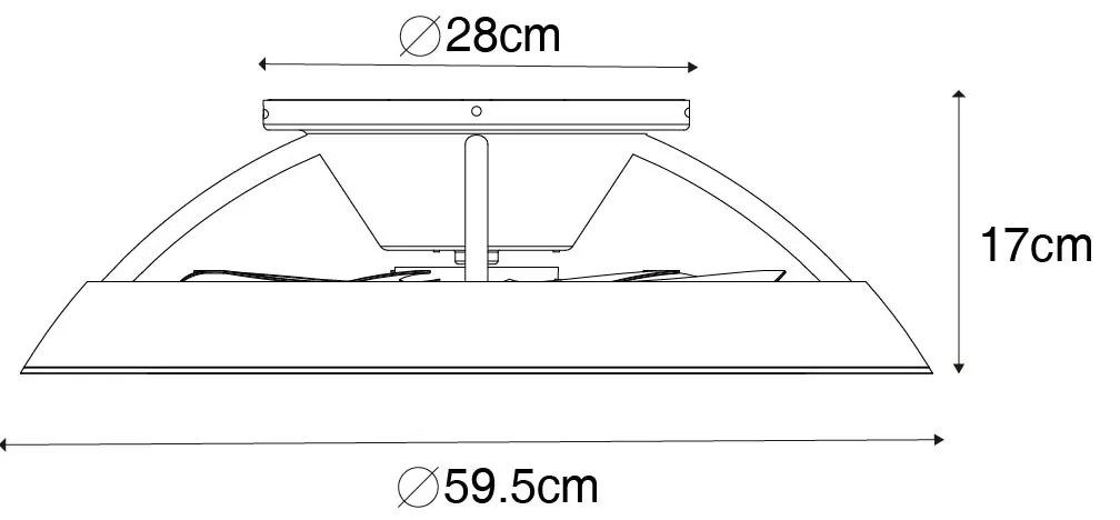 Chytrý stropní ventilátor bílý 59,5 cm vč. LED stmívatelný s dálkovým ovládáním - Deniz