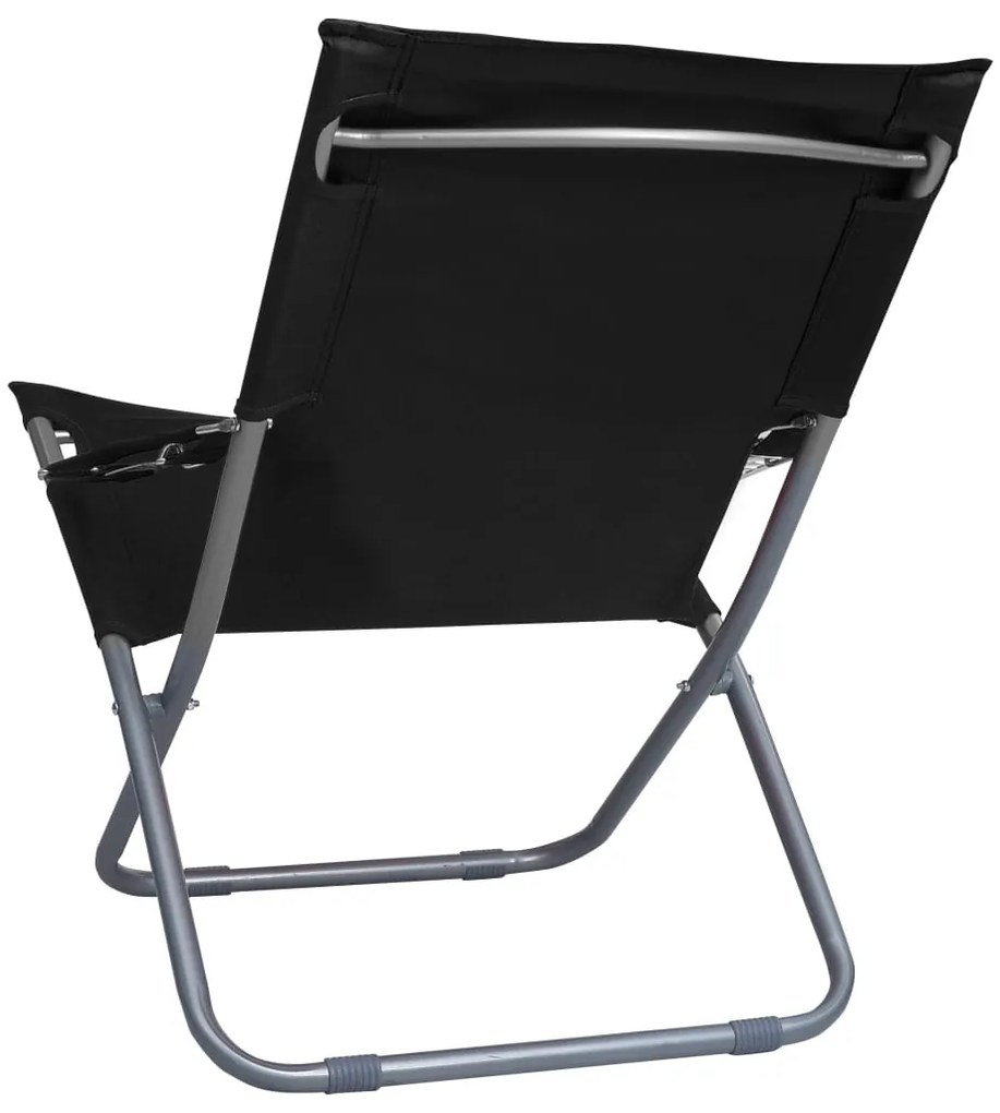 Skládací plážové židle 2 ks textil černé - Default Title