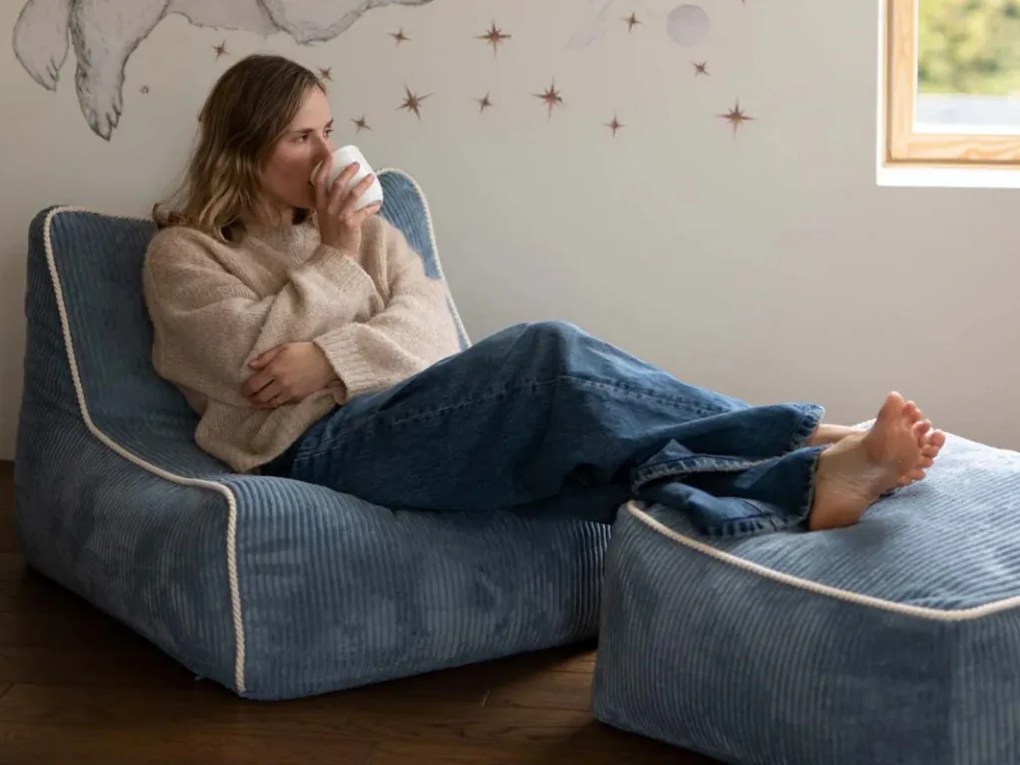 Manšestrové křeslo KUMO do dětského pokoje Zvolte barvu: Modrá