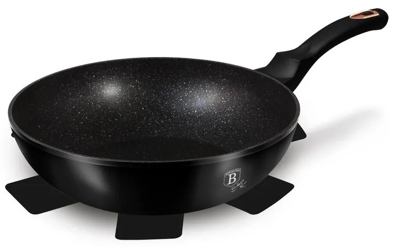 BERLINGERHAUS Pánev WOK s mramorovým povrchem 30 cm Black Rose Collection BH-6178