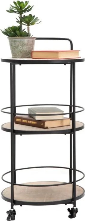 Designový servírovací vozík Abhilash 40 cm černý / hnědý
