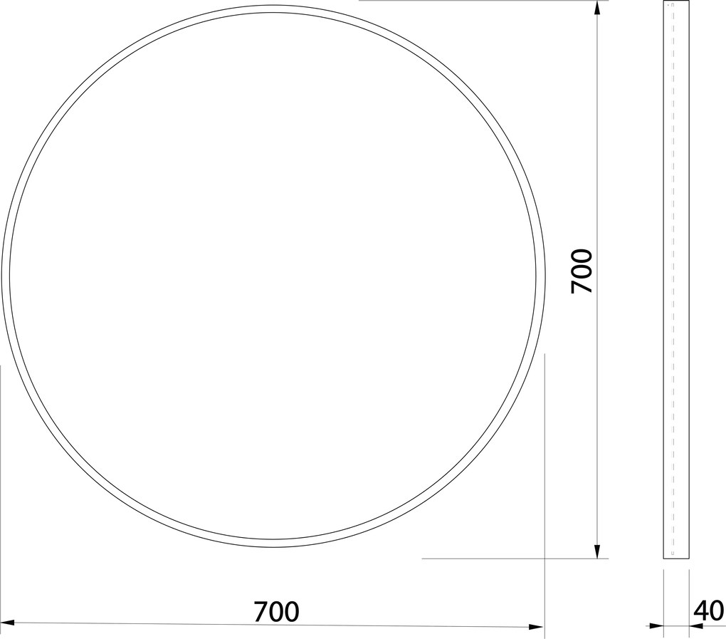Sapho Sapho, NOTION kulaté zrcadlo v rámu, ø 70cm, zlatá mat, NT700G