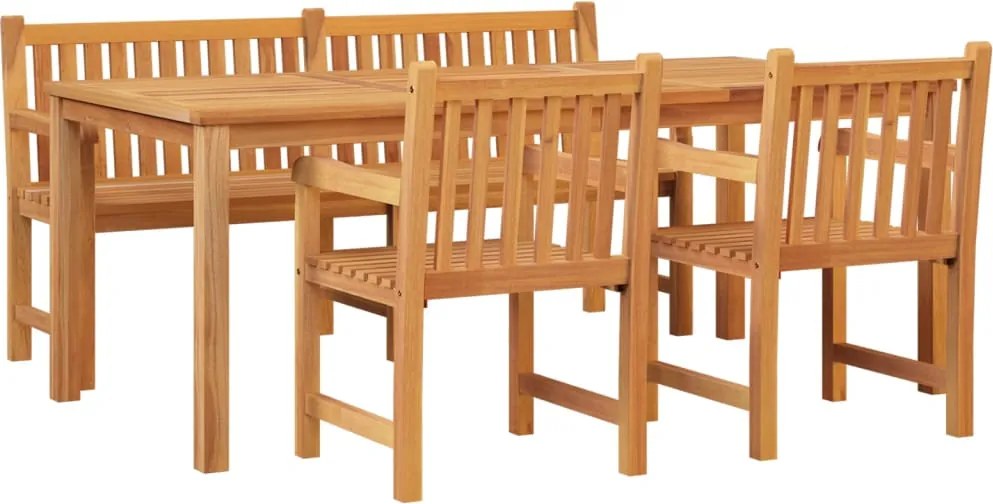 4dílný zahradní jídelní set masivní teakové dřevo 3157172