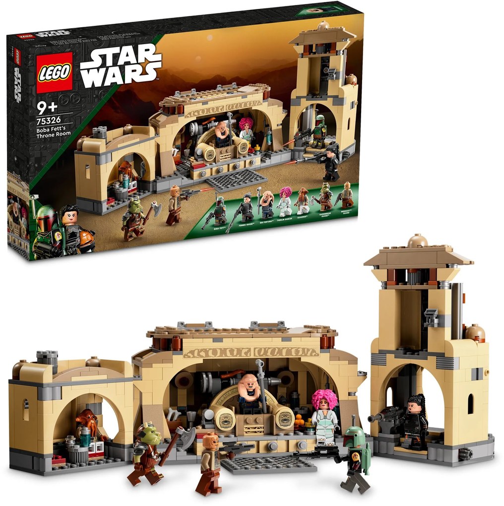 Lego stavebnice lego star wars 75326 trůnní sál boby fetta