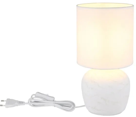 Globo 21739W - Stolní lampa MARBLE 1xE14/40W/230V bílá