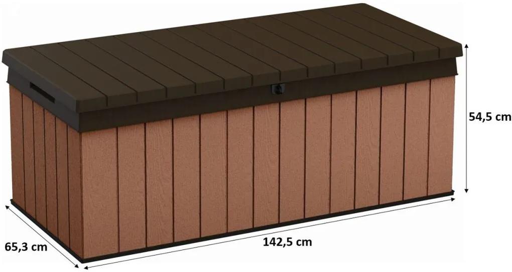 KETER DARWIN 380L Zahradní úložný box 142,5 x 65,3 x 54,5 cm, hnědý 17211691