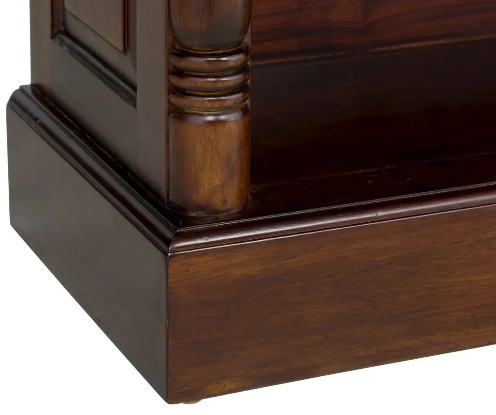 furniture-nabytek.cz - Masivní knihovna Camford II z mahagonu, lakovaná, hnědá – 85×36×180 cm