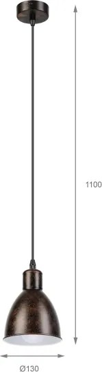 Brilagi - LED Lustr na lanku RIDDY 1xE27/60W/230V měděná/patina