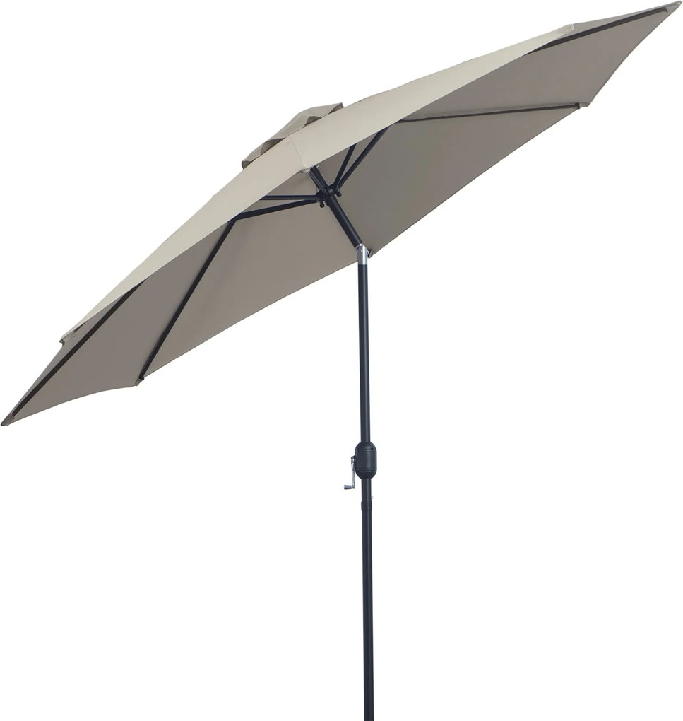 Zahradní slunečník Outsunny Ø295x250 cm s kličkou – venkovní parasol s naklápěcím mechanismem a odnímatelným kovovým sloupem pro terasu, bazén, balkon
